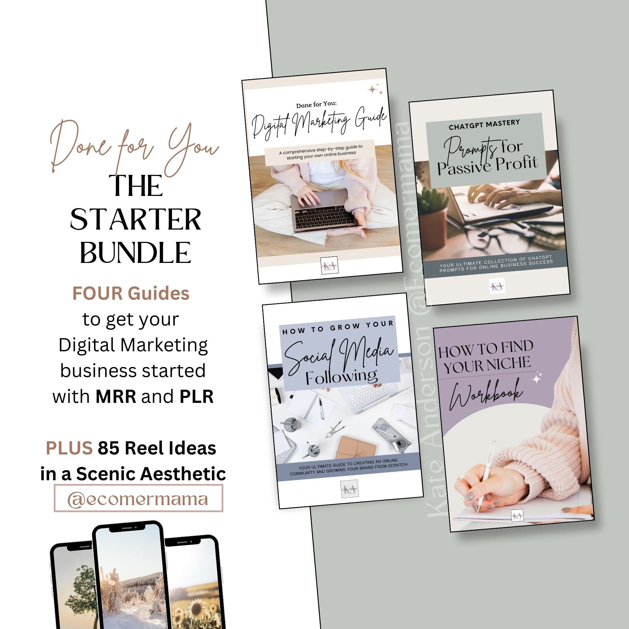 STARTER PACK Digital Marketing Bundle of 4 Ebooks W/master Resell ...