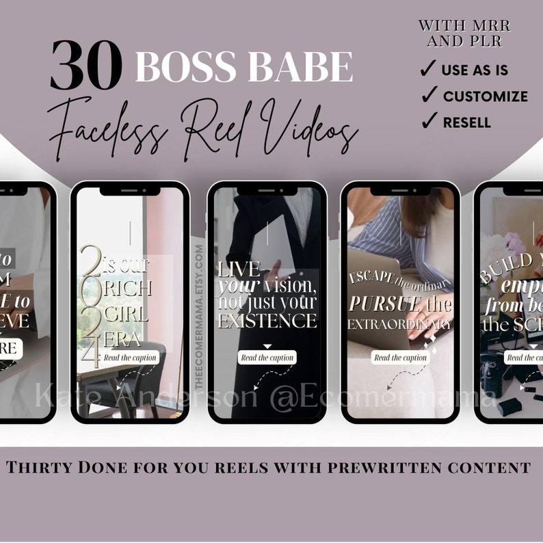 Faceless Reel Videos for BOSS BABES With DFY Content and Bonus With ...