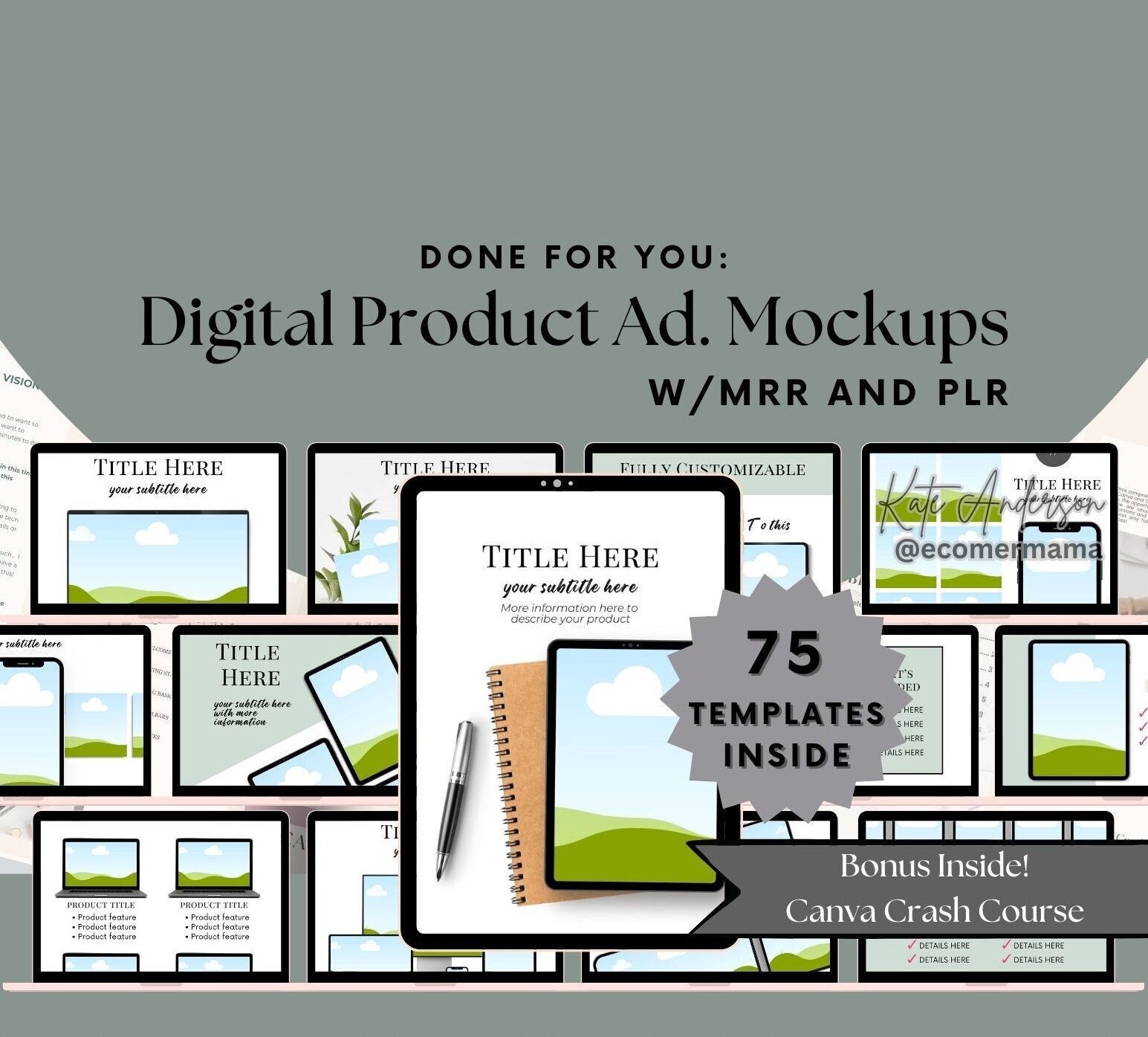 75 Digital Product Mockup Templates With Master Resell Rights MRR and ...
