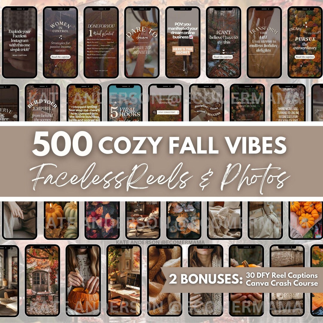 500+ Cozy Fall Vibes Stock Image and DFY Reels Collection With Master ...