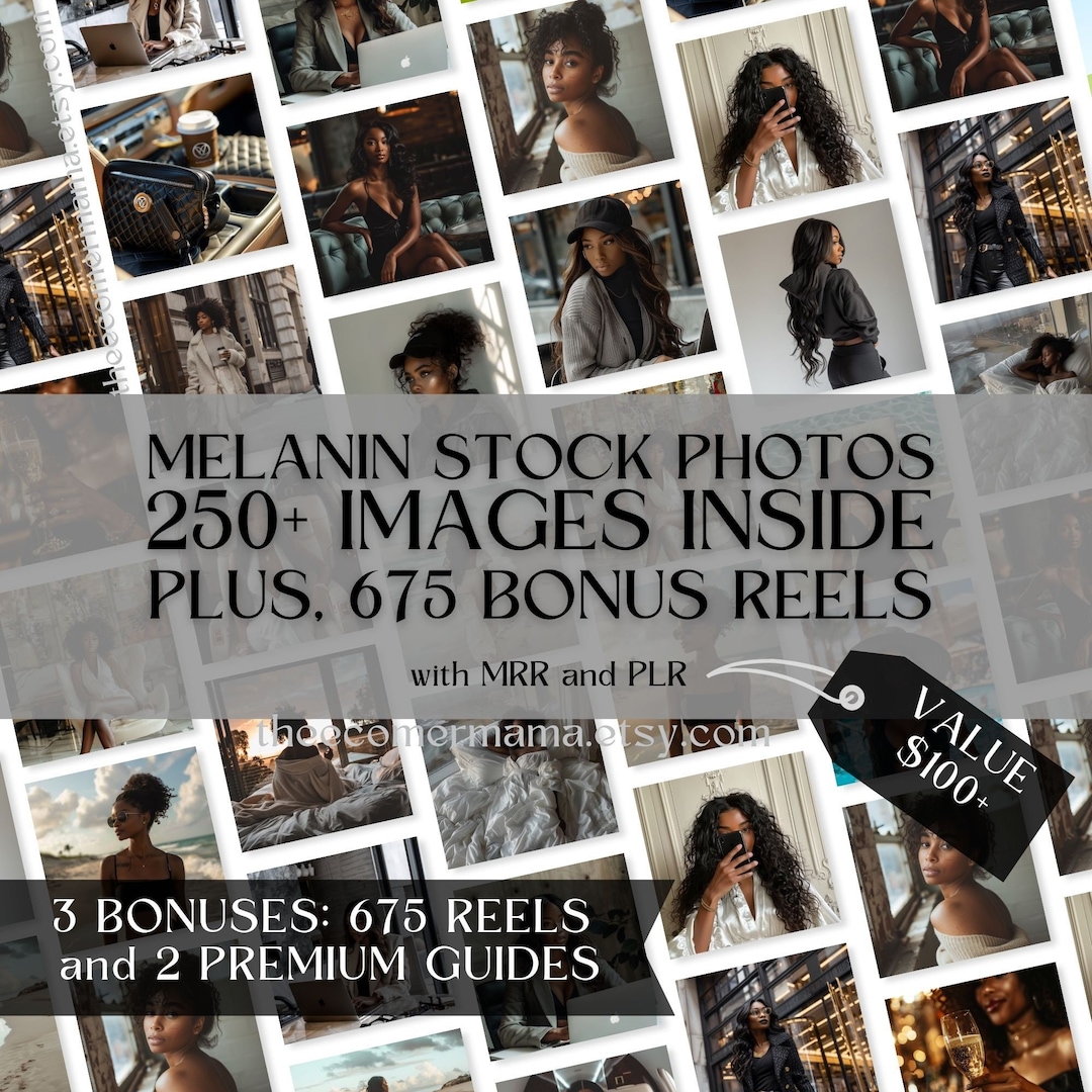The Melanin Stock Photo Collection With 3 BONUSES With Master Resell Rights (MRR) and Private ...