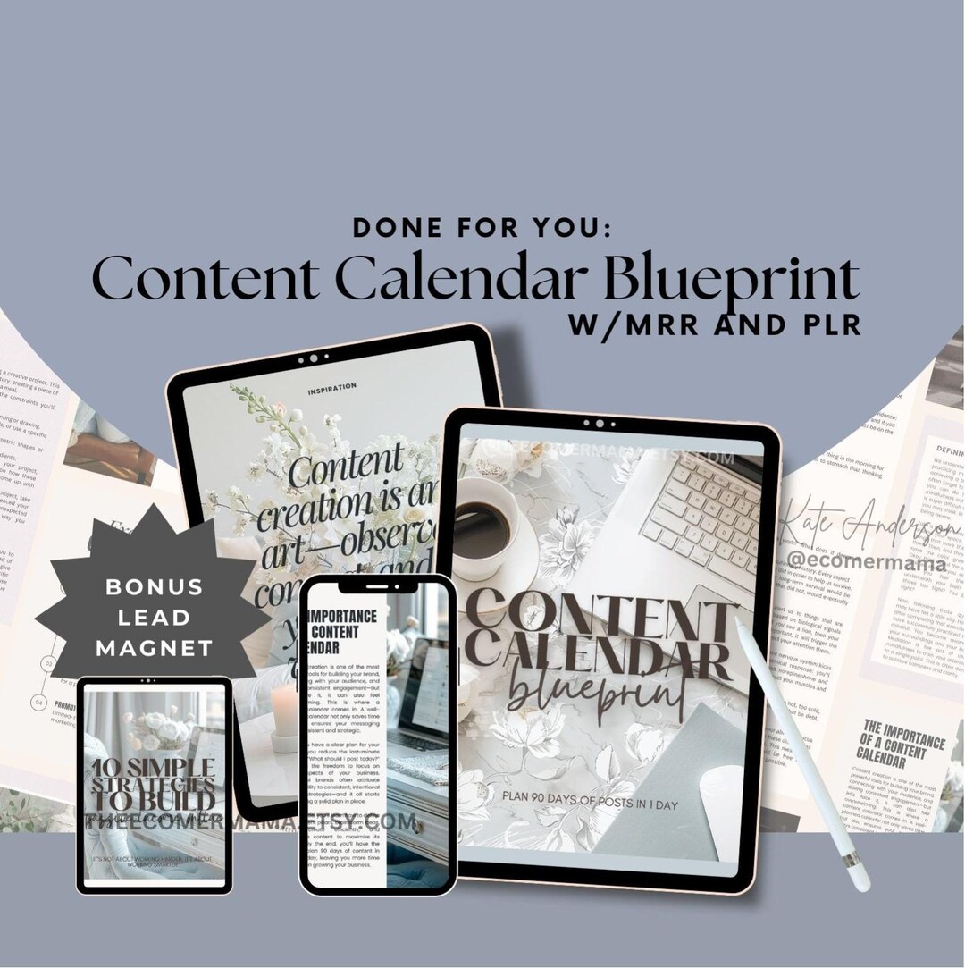 Content Calendar Blueprint: A Lead Magnet With Master Resell Rights ...
