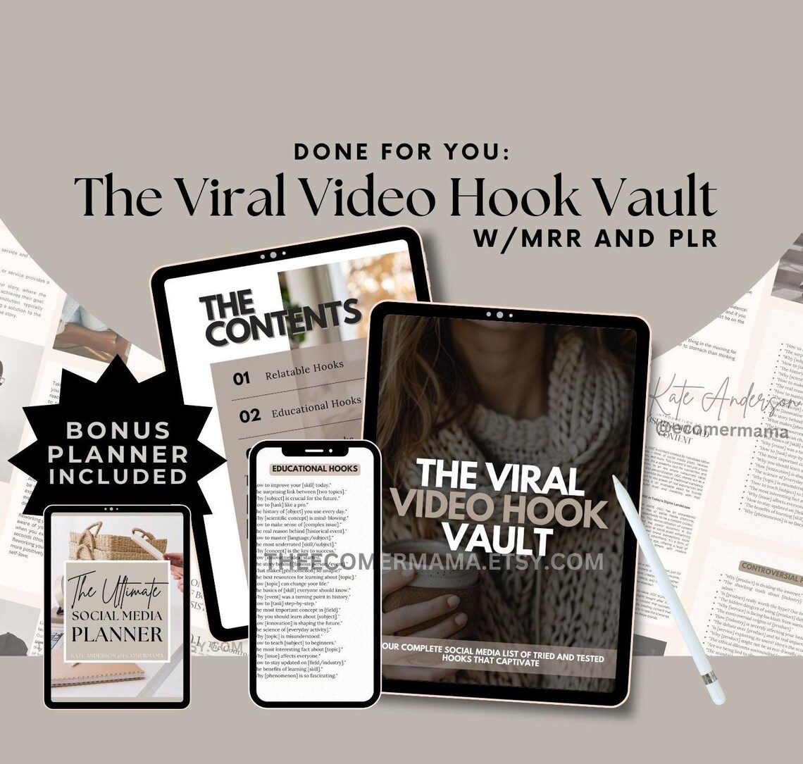 The Viral Video Hook Vault With Master Resell Rights (MRR) and Private ...