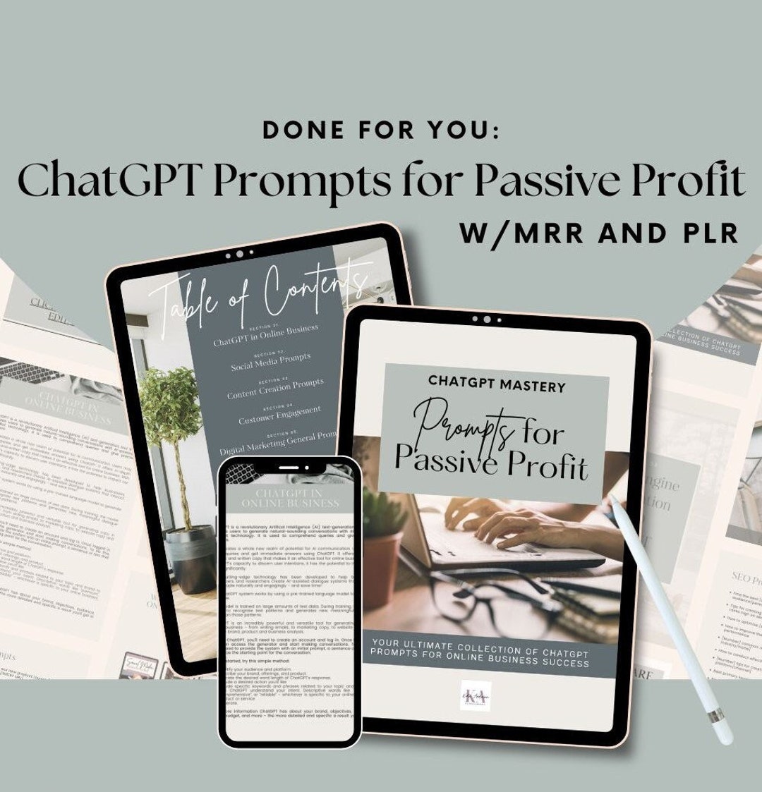 Buy Chatgpt Mastery: Prompts for Passive Profit Ebook W/master Resell Rights MRR and Private ...