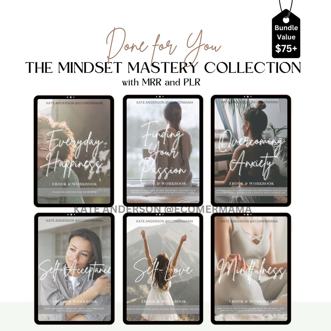 The Mindset Bundle: 6 Growth Guides & Workbooks W/master Resell Rights ...