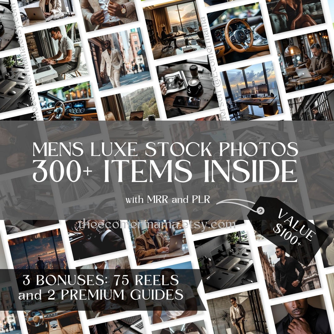 The Men's Luxe Stock Photo Collection With Master Resell Rights (MRR ...
