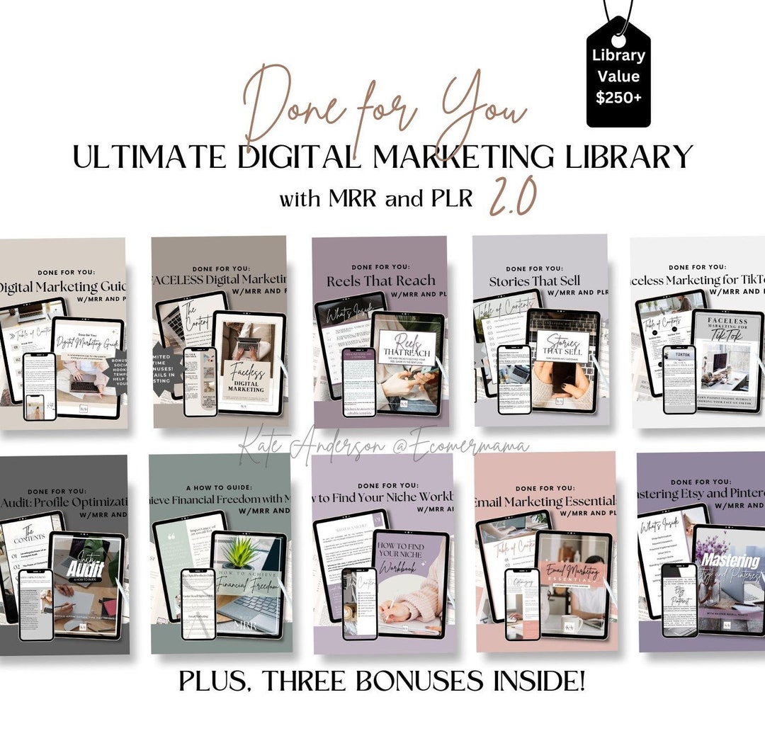 Digital Marketing ULTIMATE Library 2.0 With Master Resell Rights (MRR) and Private Label Rights ...