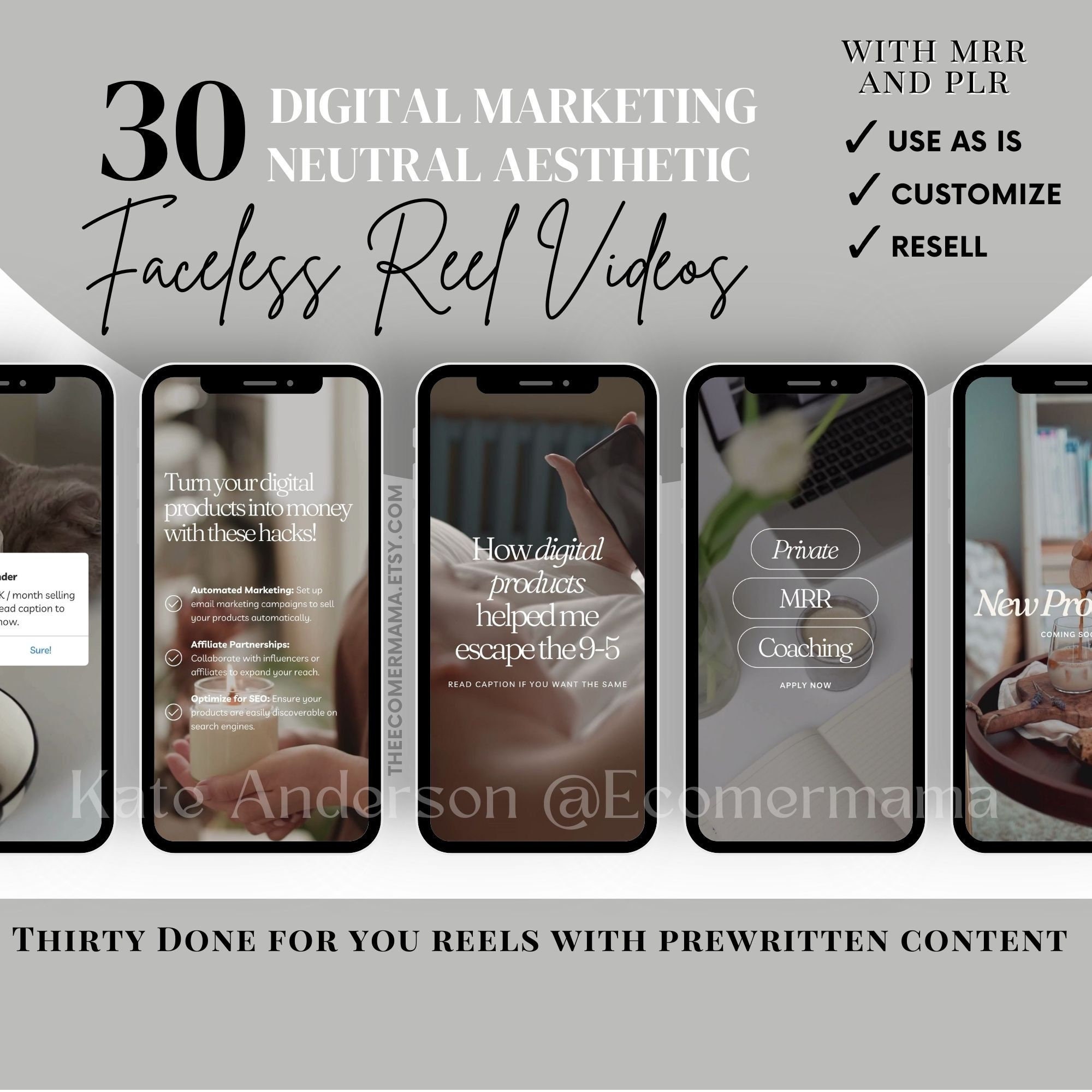 Faceless Reel Videos for DIGITAL MARKETERS With DFY Content and Bonus With Master Resell Rights ...