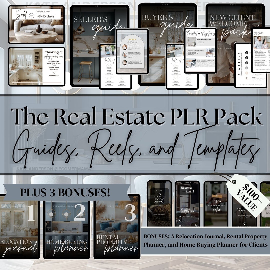 The Real Estate PLR and MRR Pack - Templates, Guides, & Reels All With ...