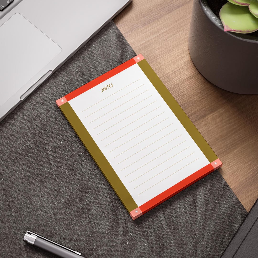 Striped Corner Lined Notes Notepad | Post-it Note Pads - Etsy