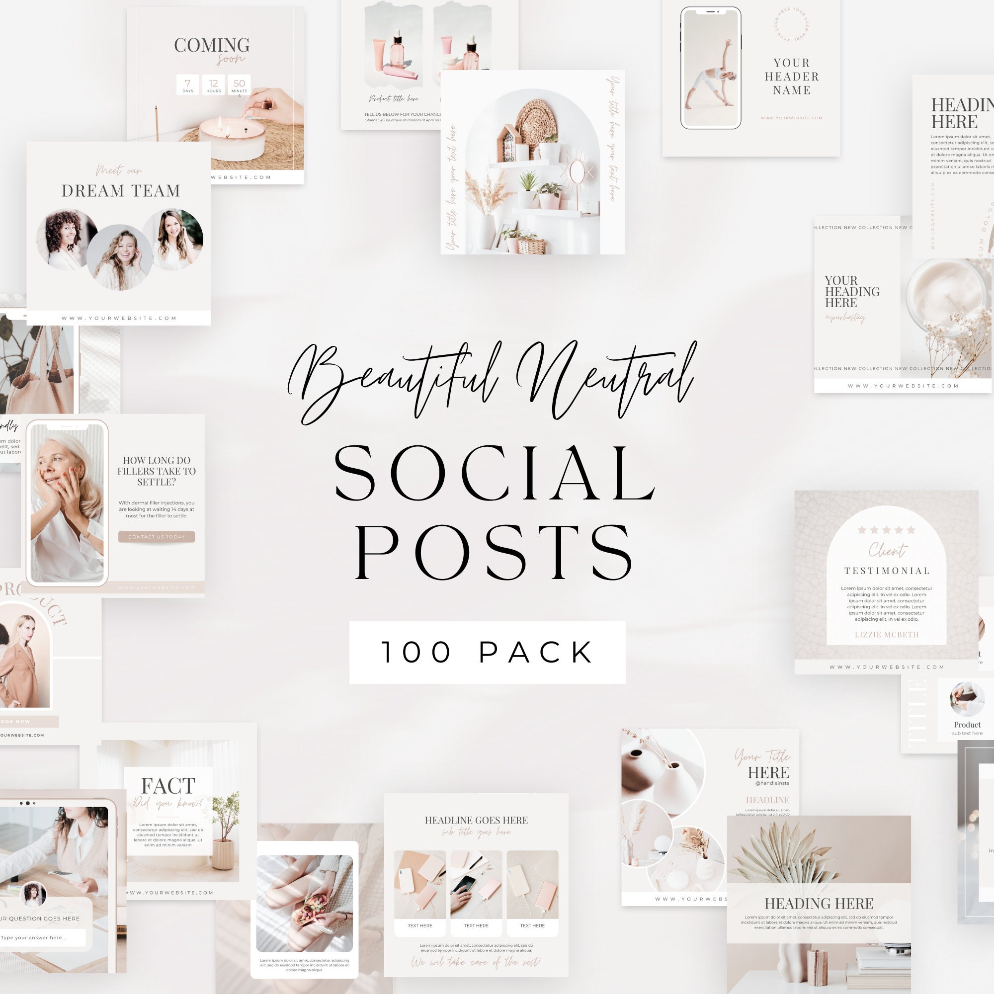 Social Media Templates Canva Instagram Posts Neutral White Minimalistic ...