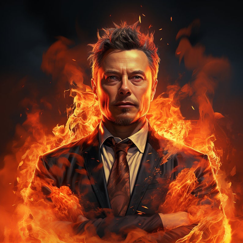 Elon Musk, AI, Digital Art - Etsy