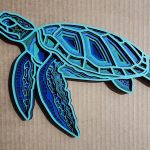 Layered Wood Art Turtle - Etsy
