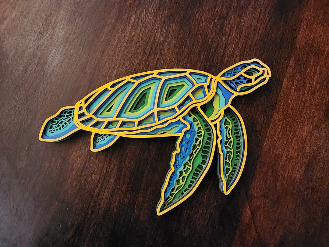 Layered Wood Art Turtle - Etsy