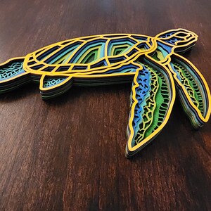 Layered Wood Art Turtle - Etsy
