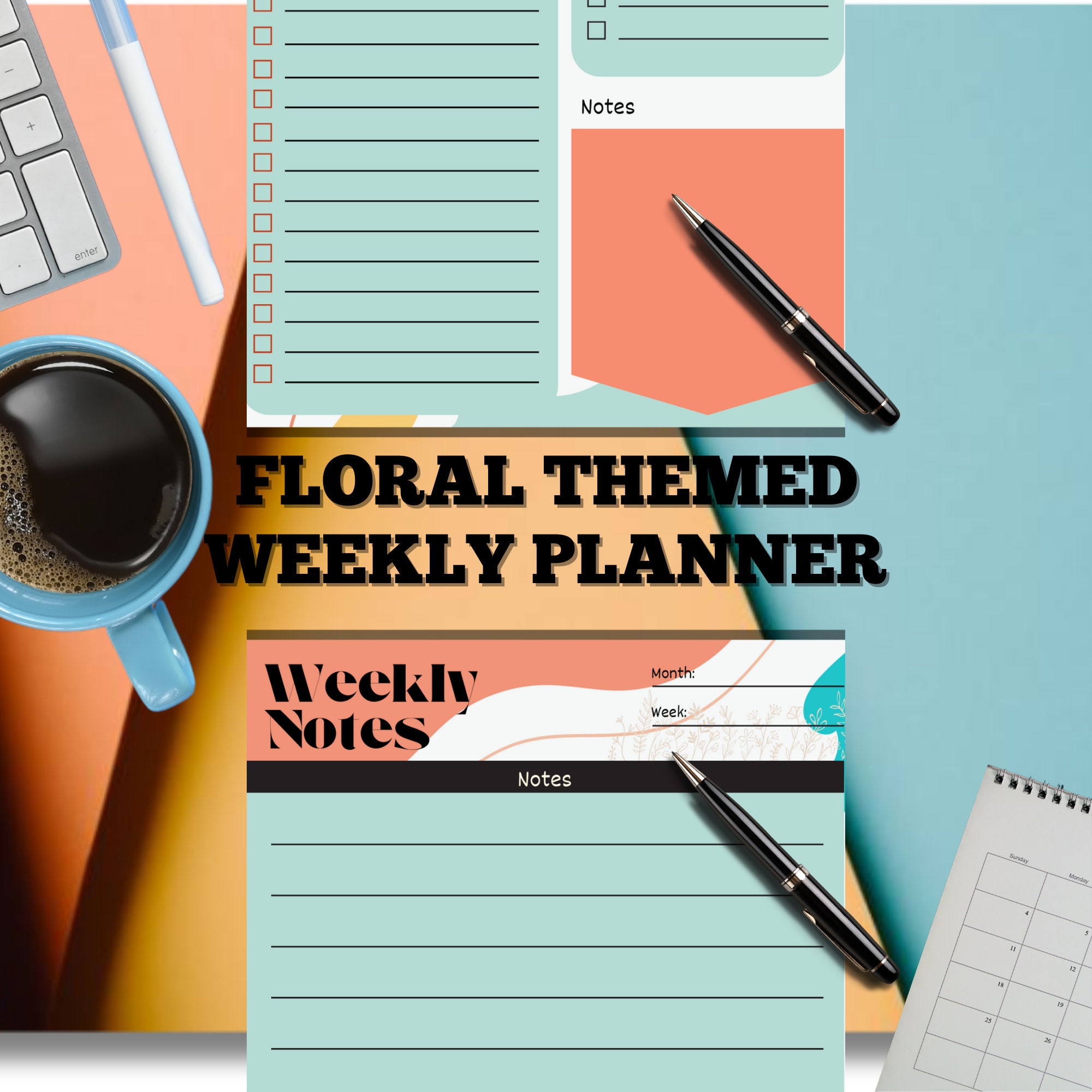 Floral Themed Weekly Planner, Printable Weekly Planner, Planner ...