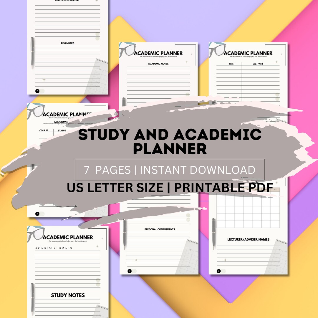 Student Academic Planner, Student Planner, Undated Academic Planner ...