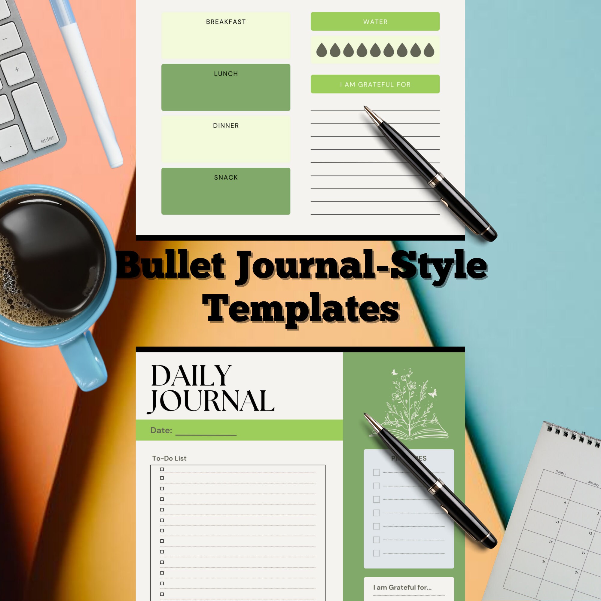 Bullet Journal-style Template, Premade Bullet Journal, Printable Task ...