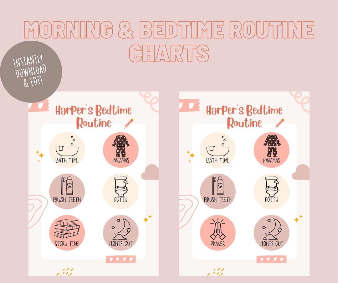 Morning & Bedtime Routine (instant Download) - Etsy