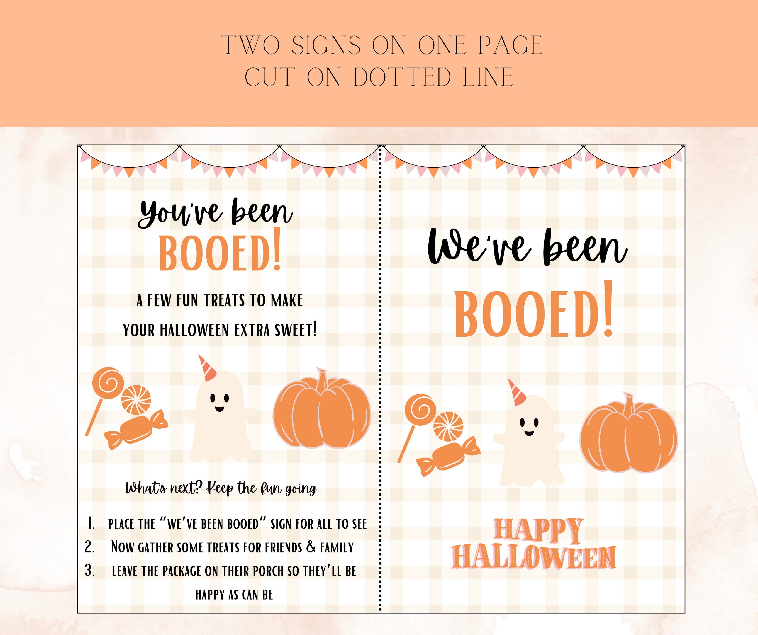 You've Been Booed Sign, Booed Papers, Halloween Treat Paper, Booed Sign ...
