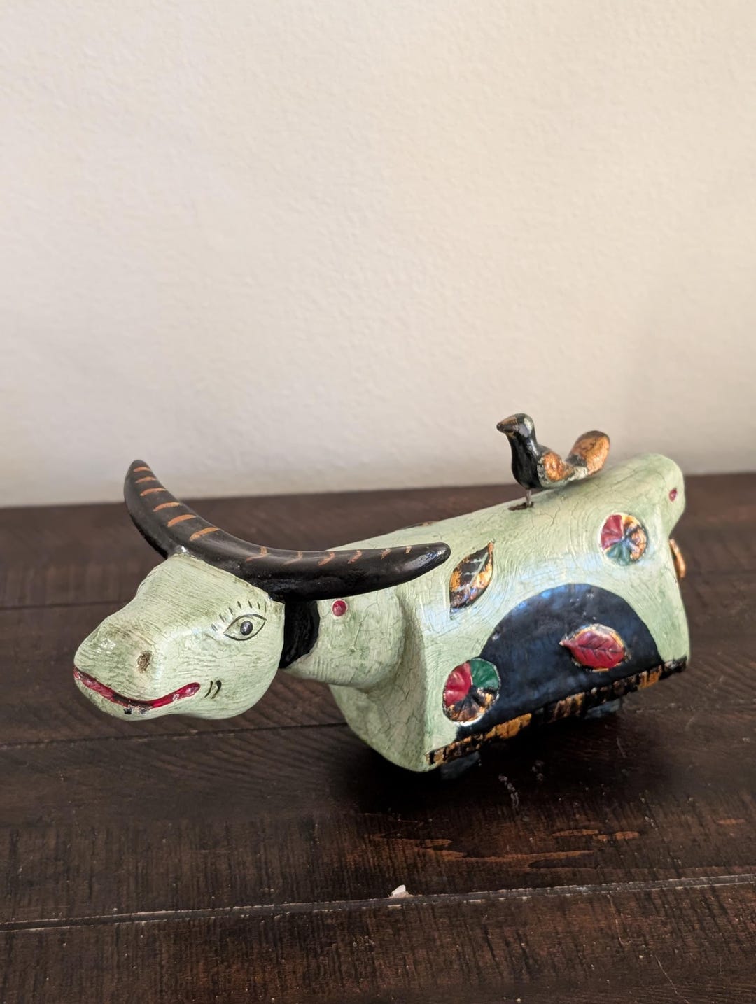 Vietnamese Wooden Bull and Bird Water Puppet - Etsy