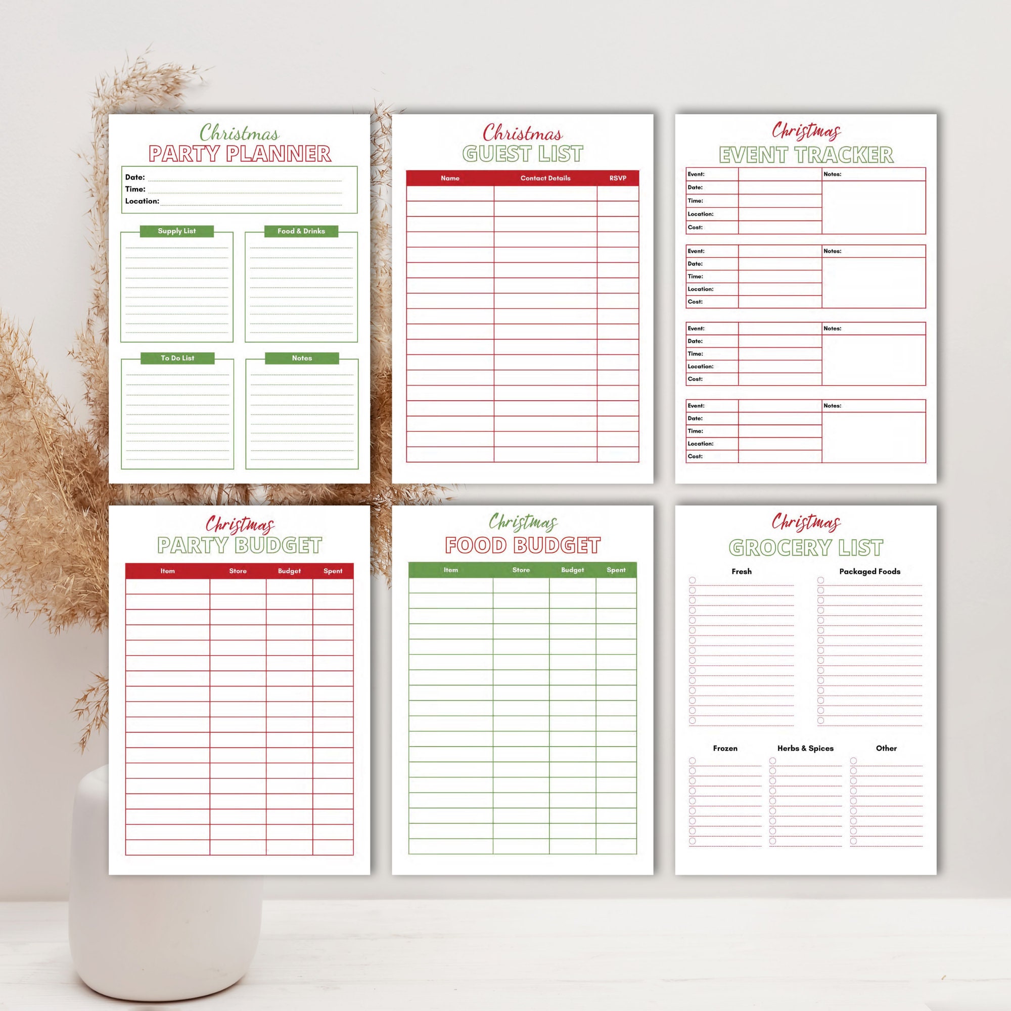 Christmas Party Planner Printable, Party Planner, Party Budget Planner ...