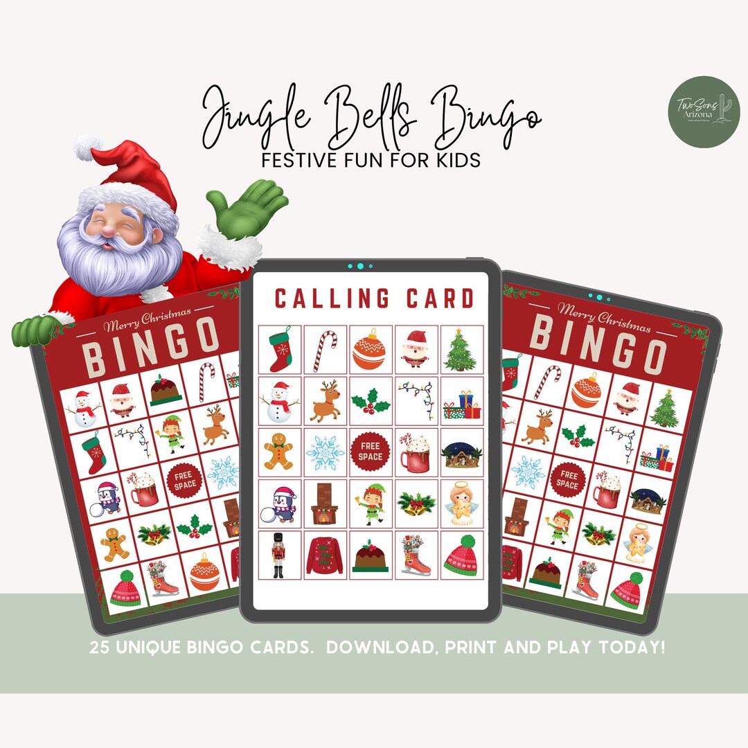 Christmas Bingo, 25 Unique Bingo Cards, Kids' Christmas Activity ...