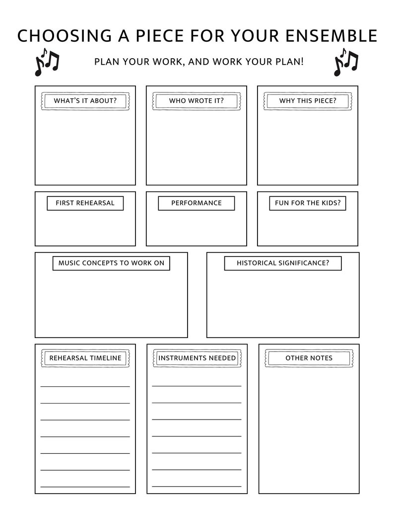 Choosing Music for Your Ensemble Chart! (digital Download) Band, Chorus ...