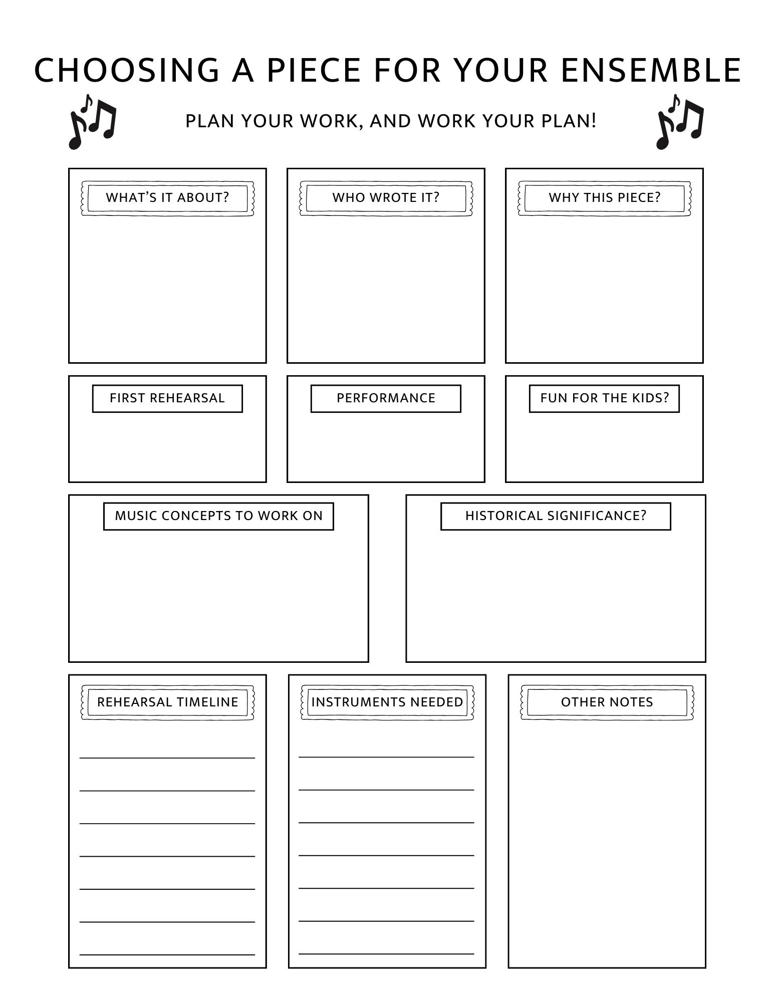 Choosing Music for Your Ensemble Chart! (digital Download) Band, Chorus ...