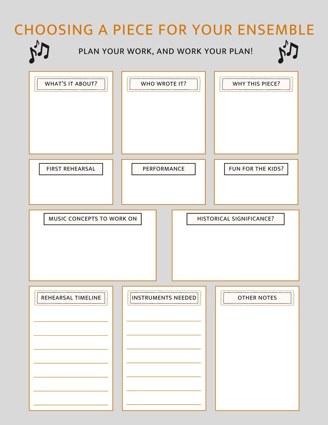 Choosing Music for Your Ensemble Chart! (digital Download) Band, Chorus ...