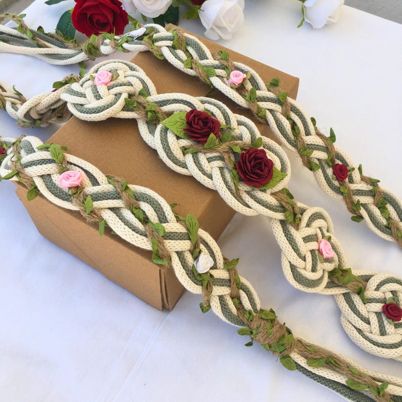 Handmade Handfasting Cord: Celtic Knot Wedding, Burgundy Roses - Etsy