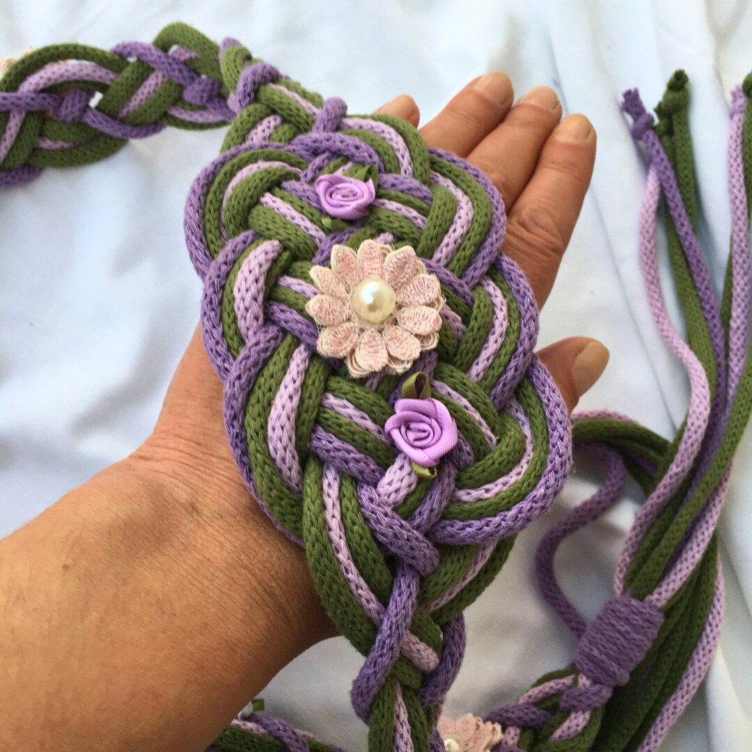 Custom Handfasting Cord Olive Green, Lilac, Floral, Celtic Knot, Viking ...