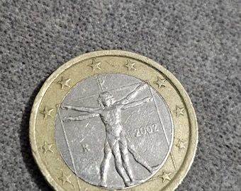 1 Euro Coin Italy 2002 Leonardo Da Vinci - Etsy