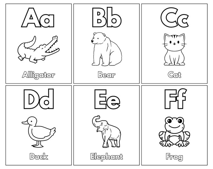 Animal Alphabet Coloring Pages Printable Coloring Pages ABC Coloring ...