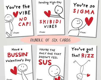 Teen Tween School Valentines, Cool Slang Kids Valentine's Day Cards ...