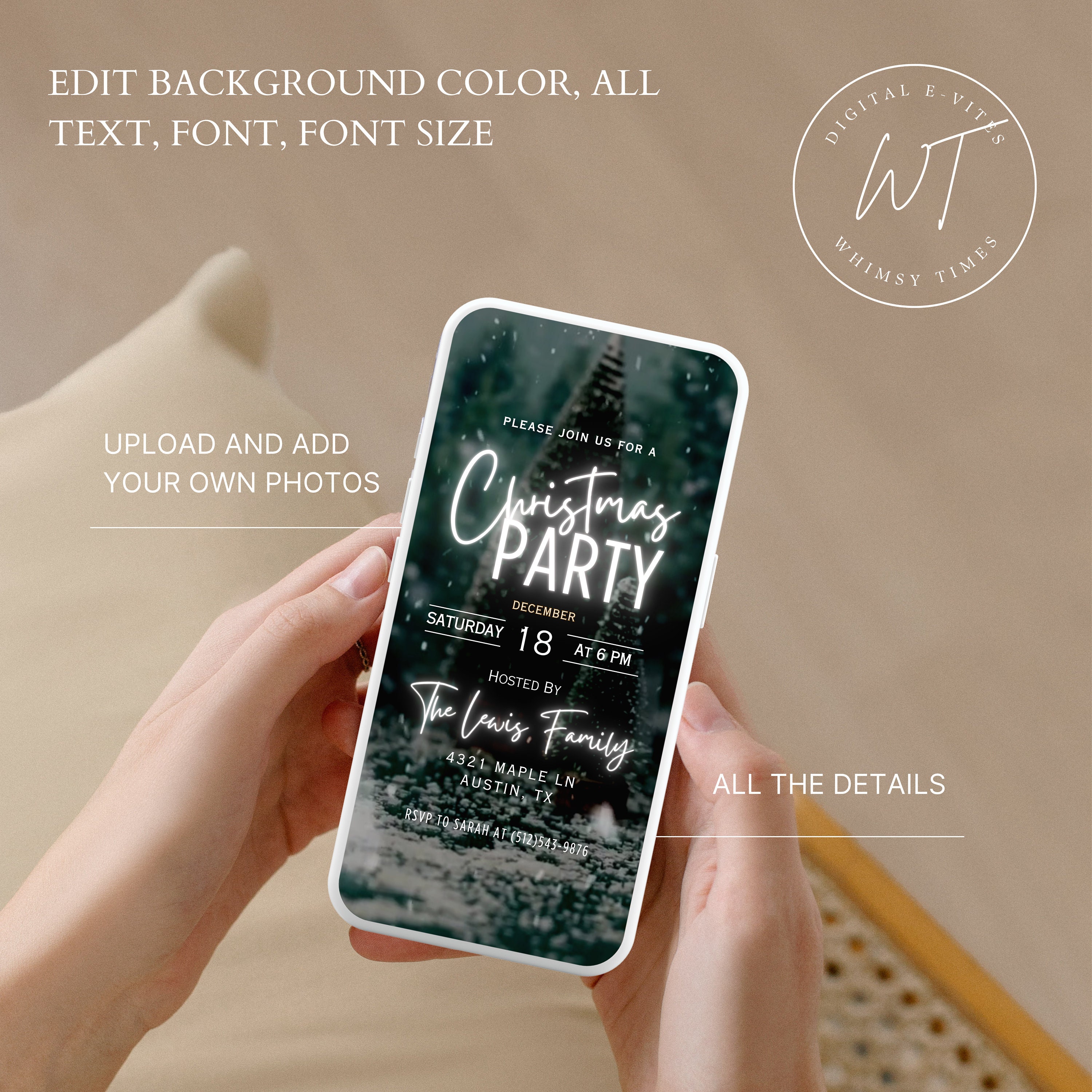 Digital Christmas Party Video Invitation Electronic Christmas Party ...