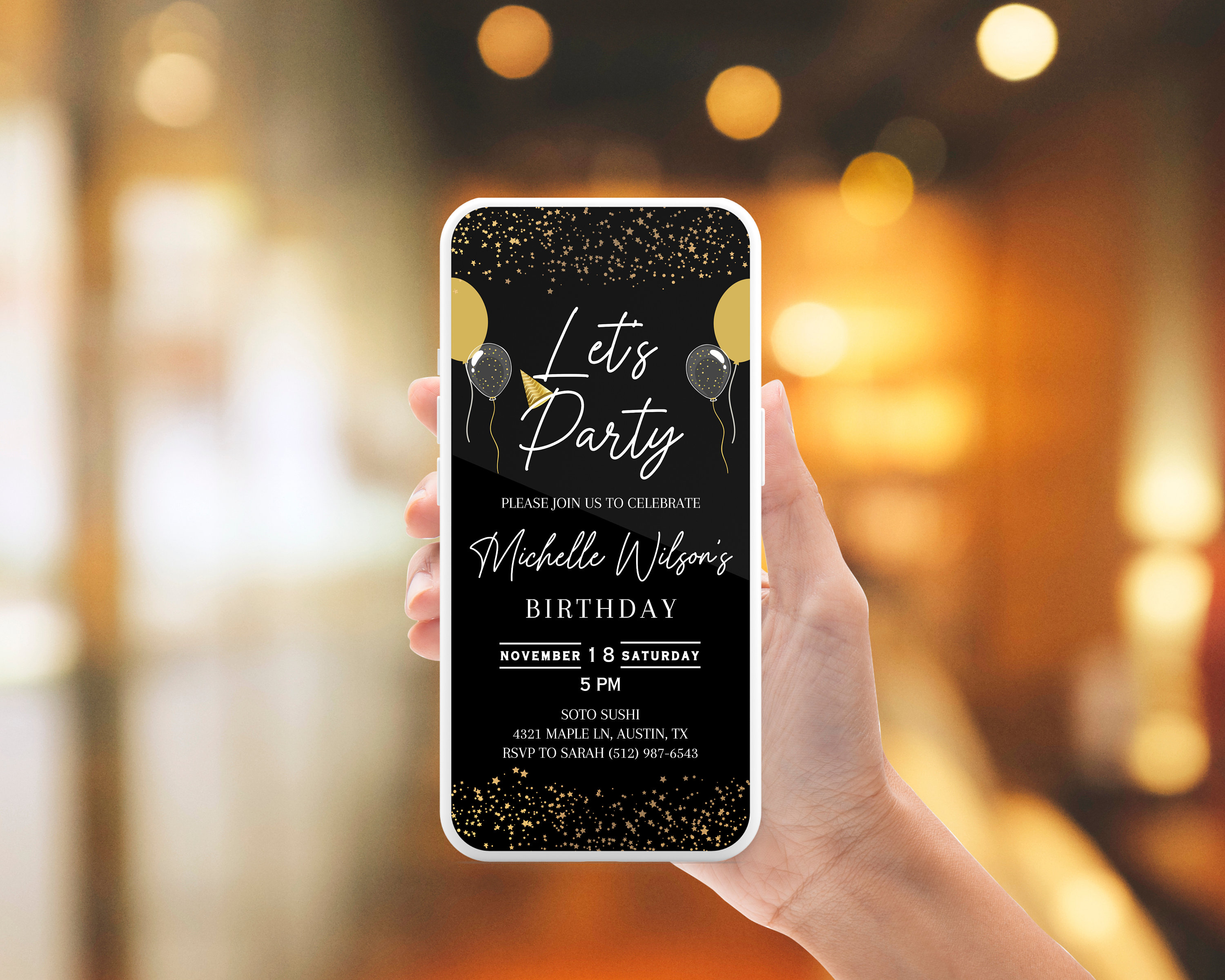 Digital Birthday Party Invitation, Evite Birthday Party Animated Video ...