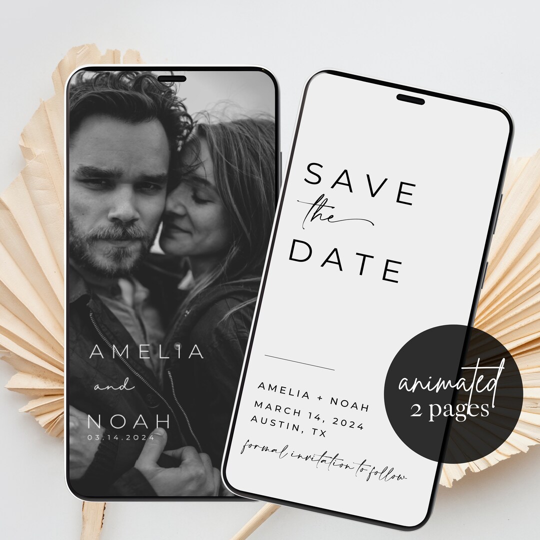 Digital Save The Date Template Save The Date With Photo Electronic