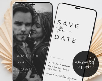 Animated Save the Date Template, Save the Date With Photo, Digital Save ...