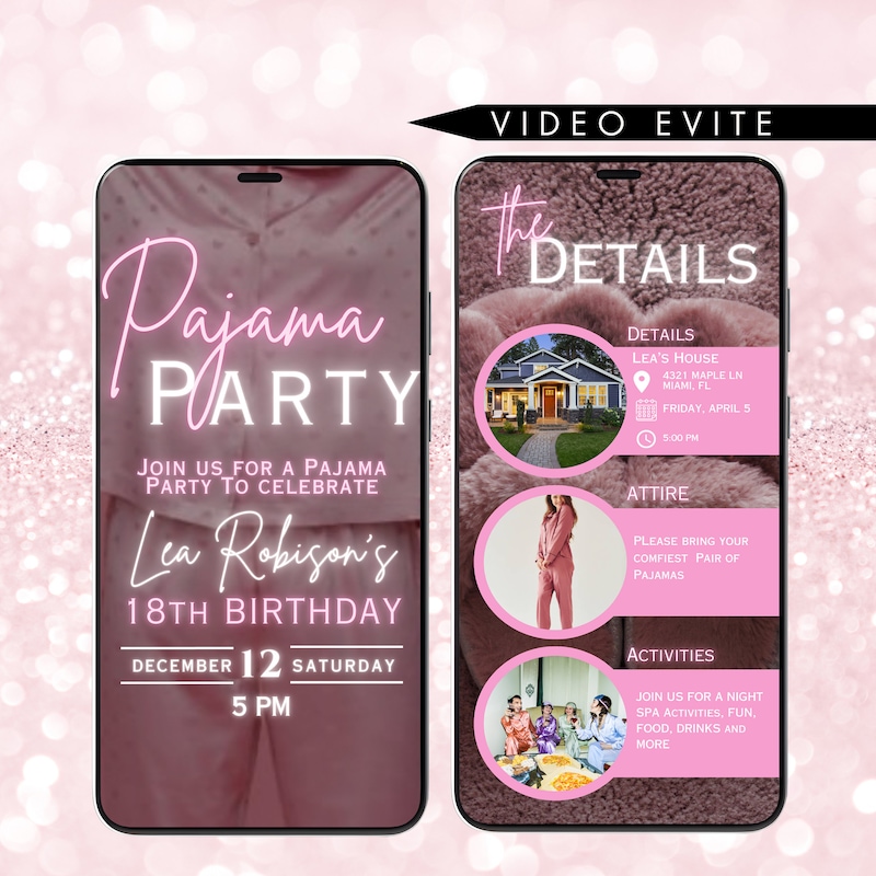 Pajama Party Invite - Etsy