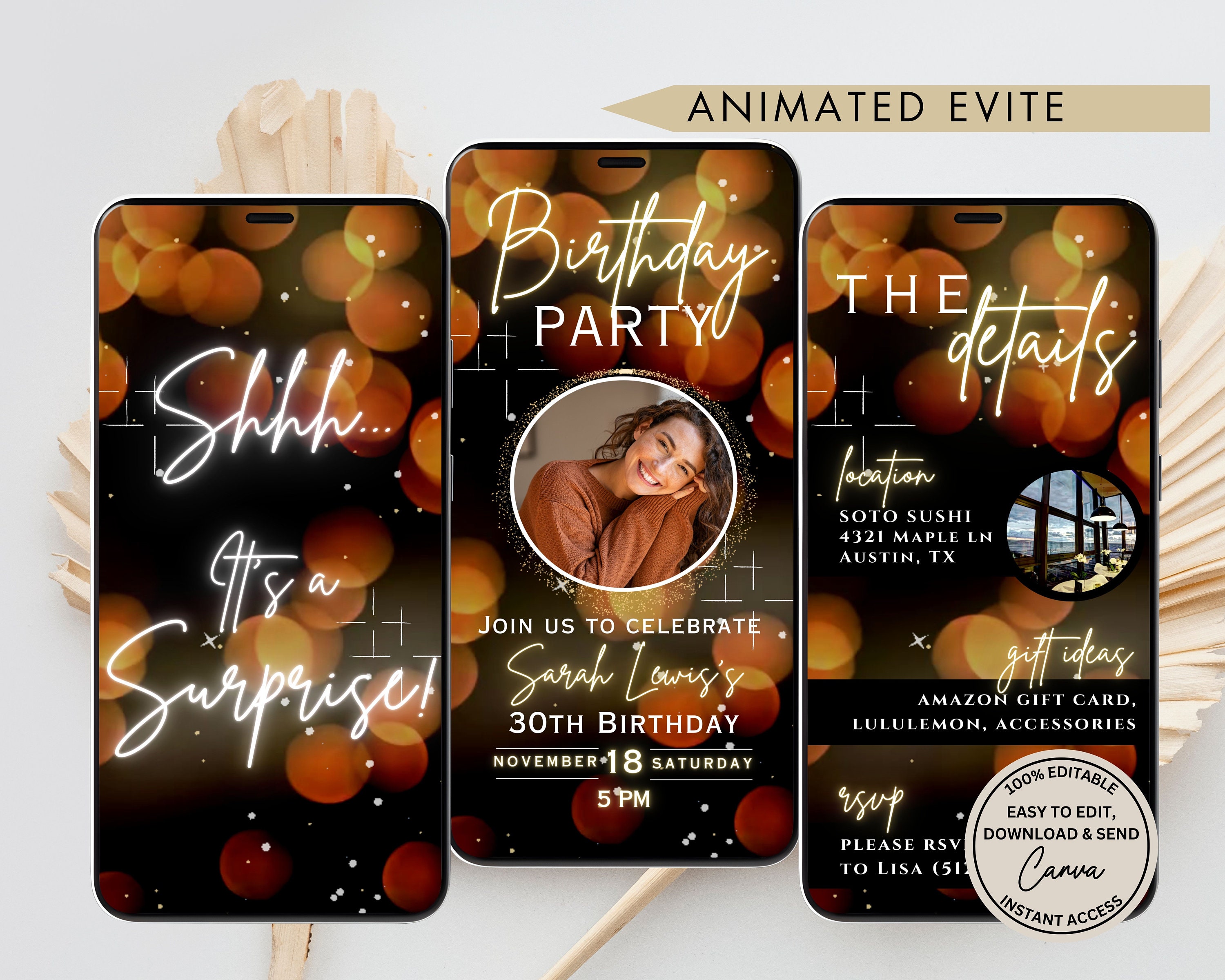 Digital Surprise Birthday Party Invitation, Evite Birthday Party ...