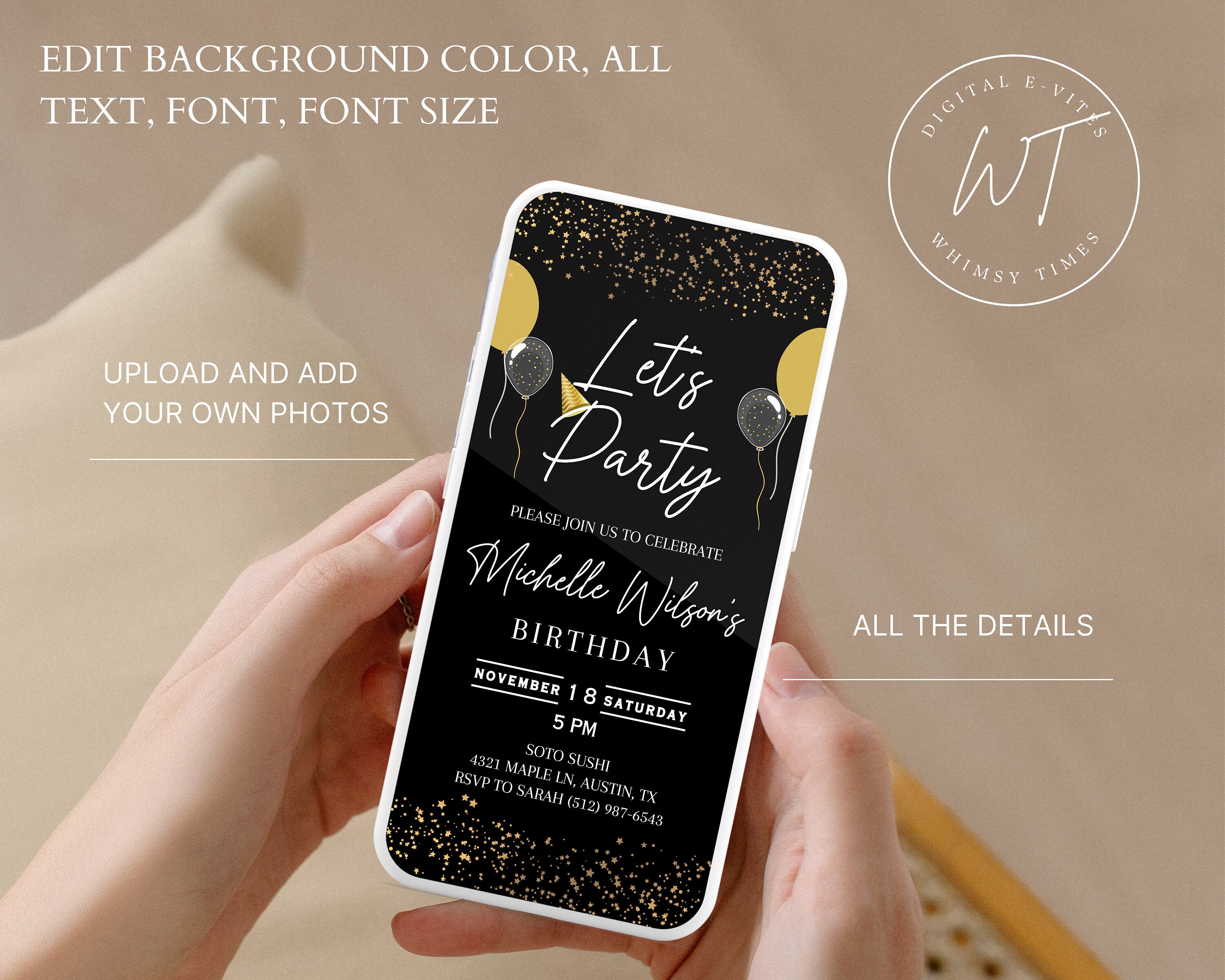 Digital Birthday Party Invitation, Evite Birthday Party Animated Video ...