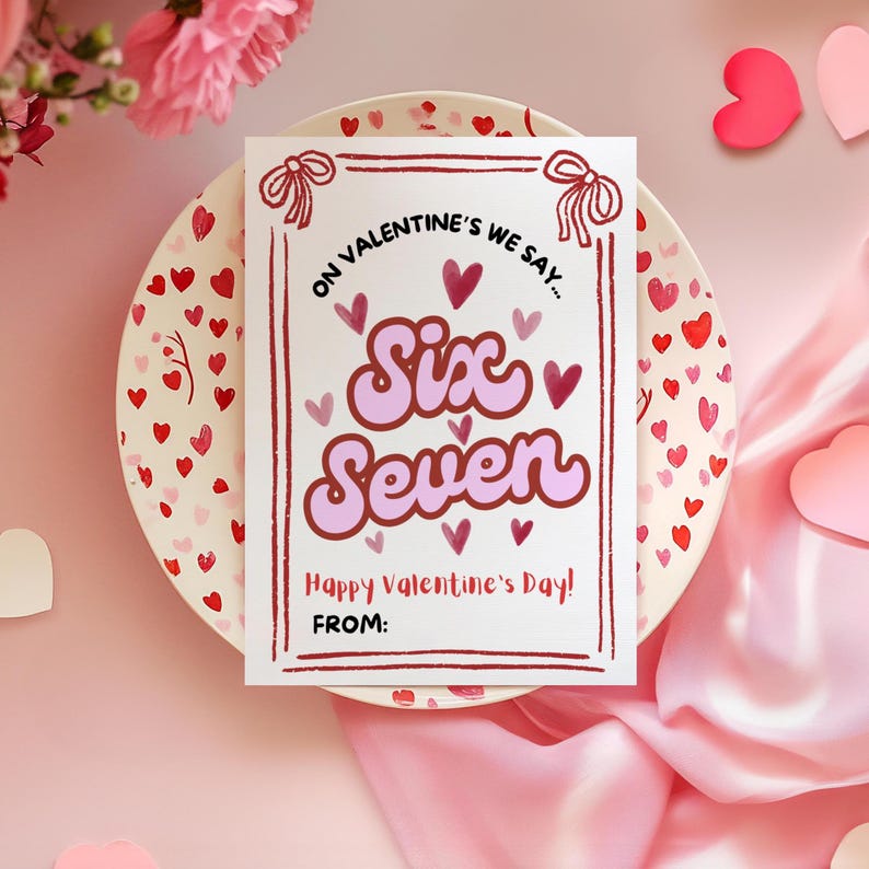67 Kids Valentine's Day Cards, Girly Printable Classroom Valentine Card ...