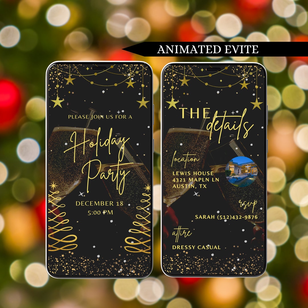 Evite Holiday Party, Digital Christmas Party Invitation Holiday Party ...