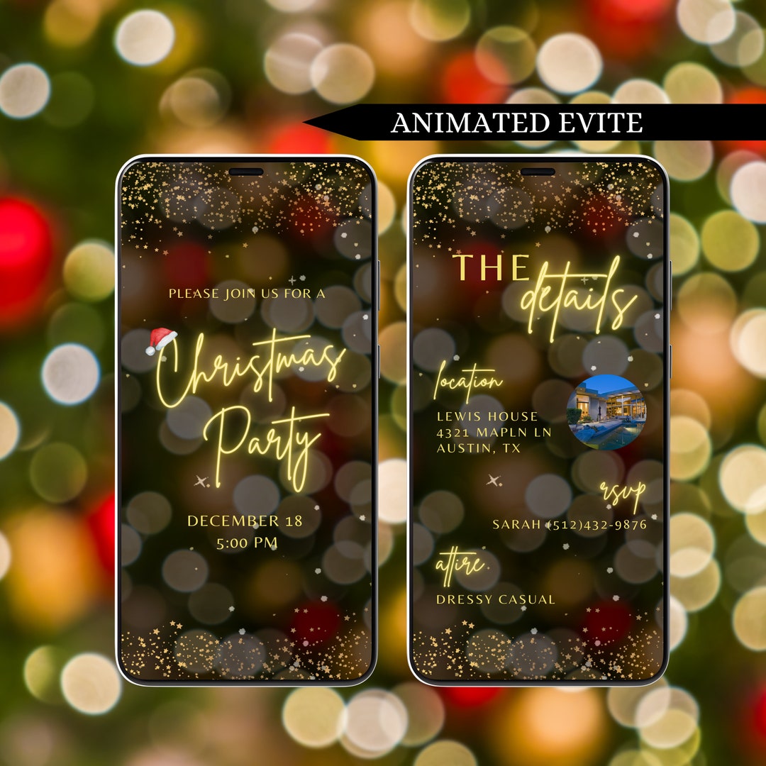 Evite Christmas Party, Digital Christmas Party Invitation Holiday Party ...