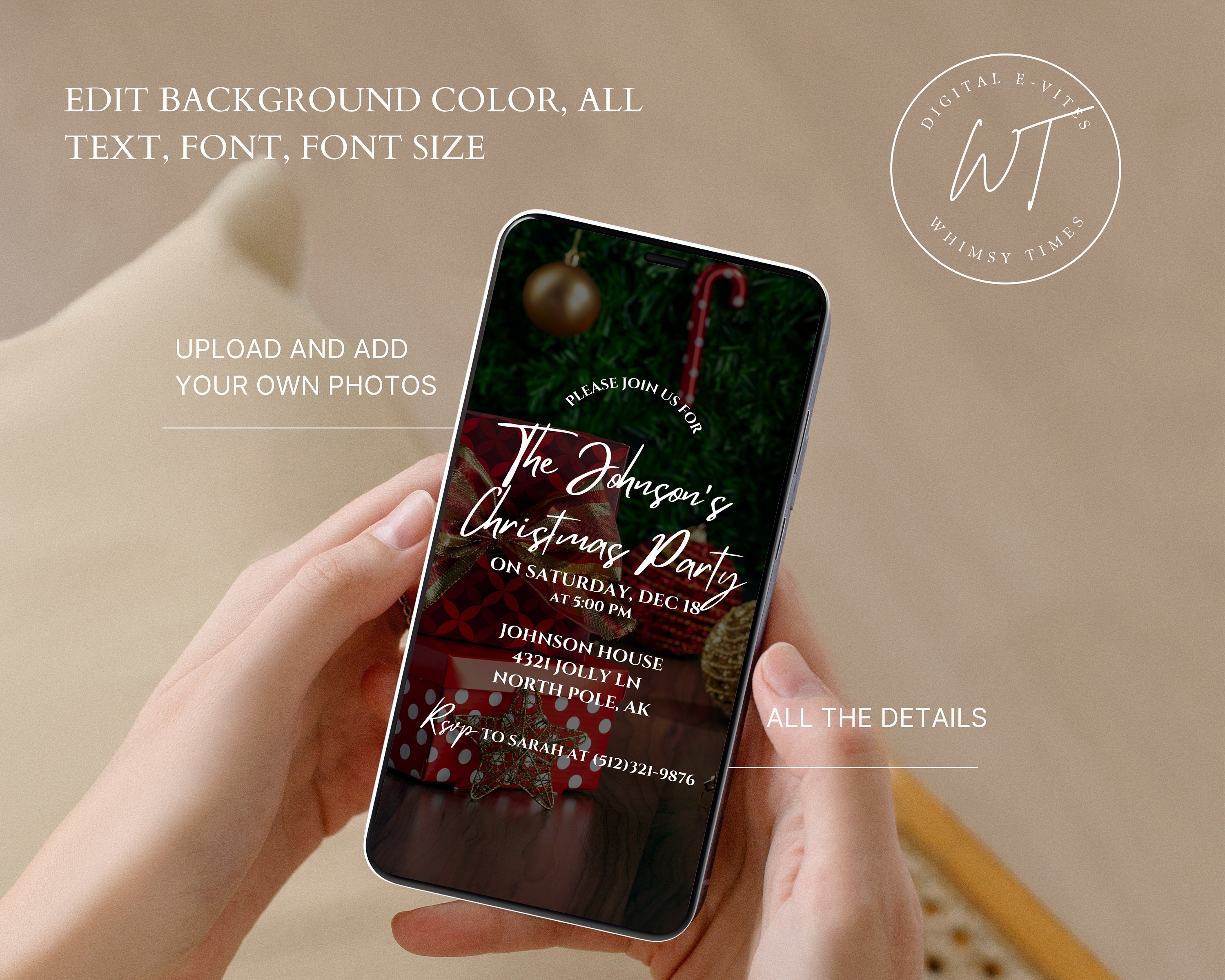 Digital Christmas Party Invitation Holiday Gathering Get Together ...
