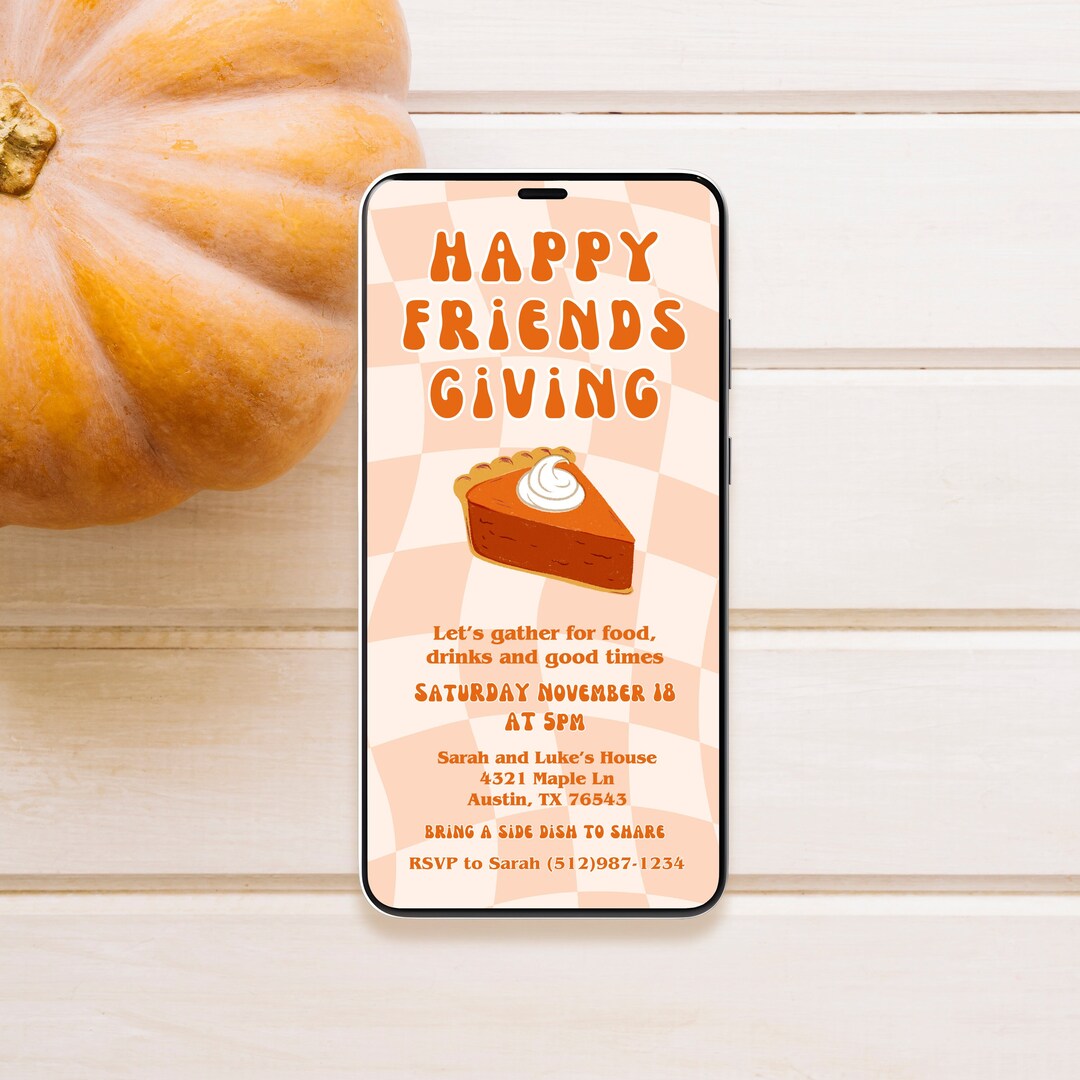 Evite Friendsgiving, Digital Friendsgiving Invitation Thanksgiving ...