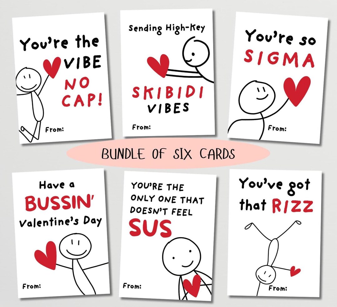 Slang Kids Valentine's Day Cards, Funny Printable Classroom Valentine ...