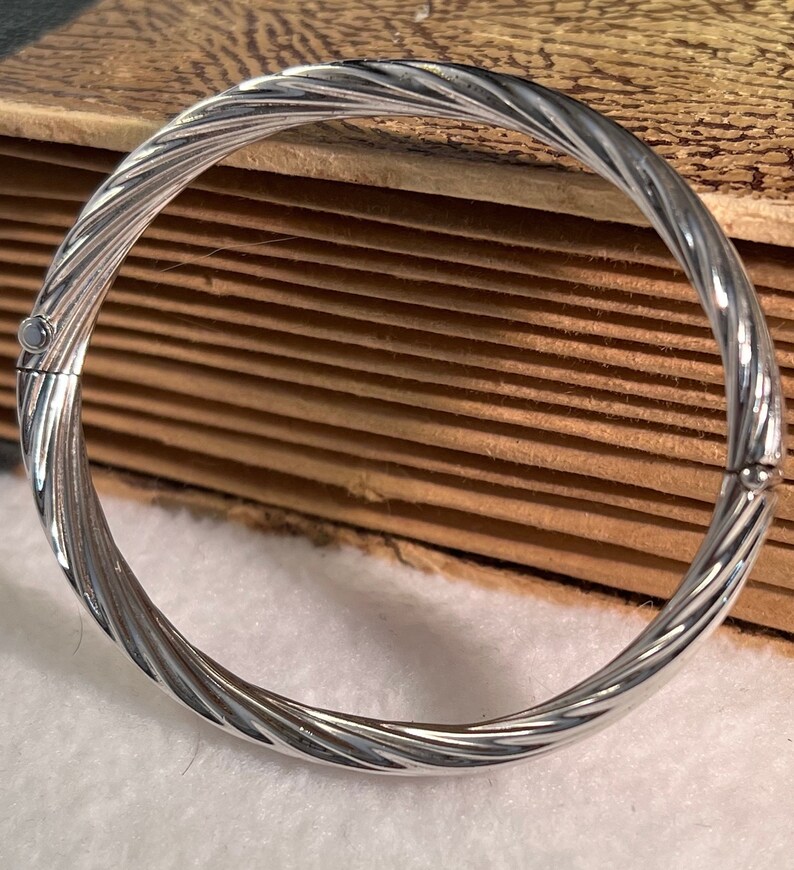 1950s Vintage Sterling Silver Bangle Bracelet Swirl Twist Design - Etsy