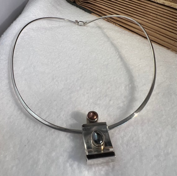 Mid Century Modern Sterling Choker Modern Design Hema… - Gem
